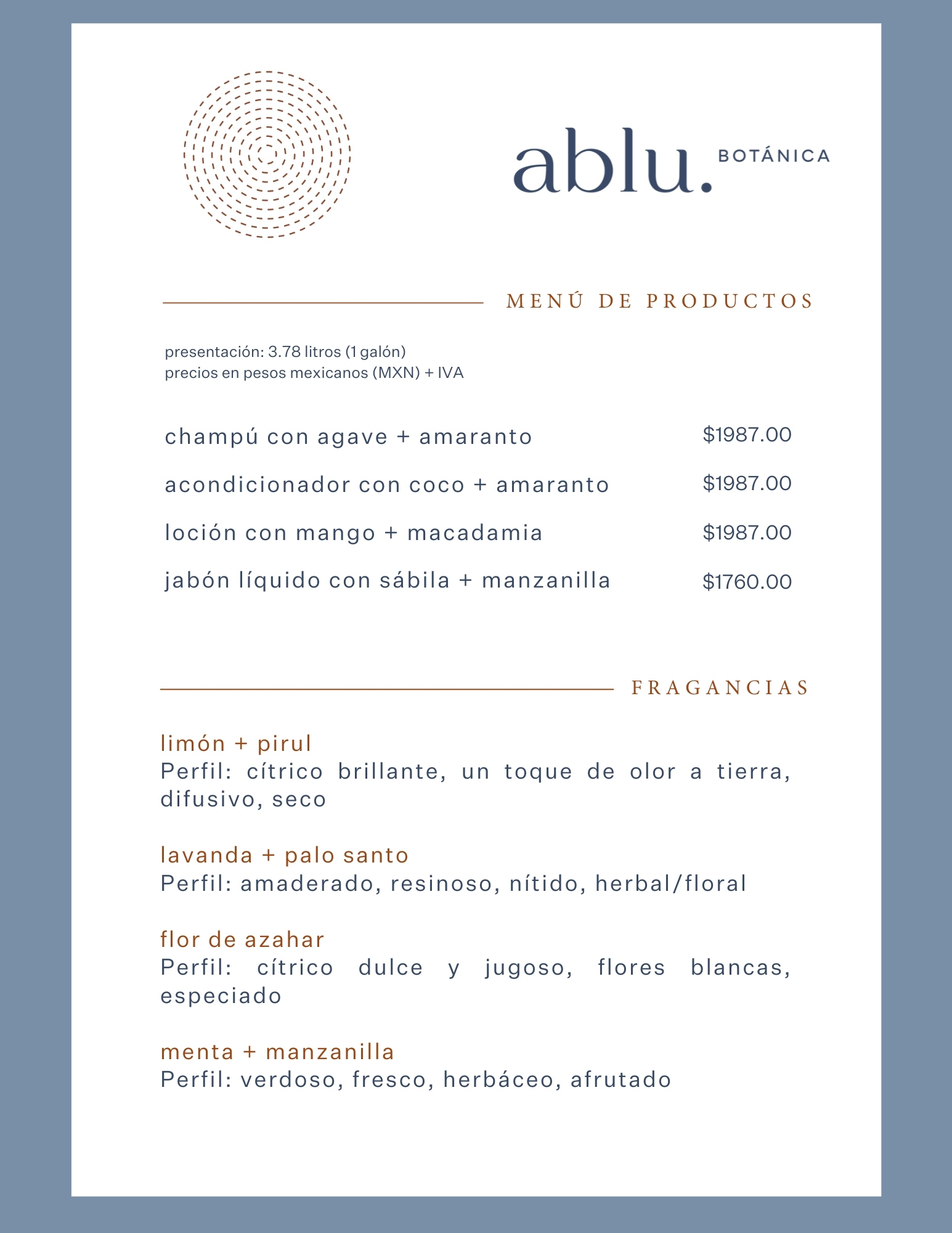 Productos - Ablu Botánica
